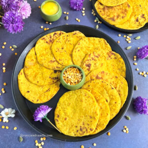 Ubbati (Lentil Stuffed Sweet Flatbread) - CurryandVanilla
